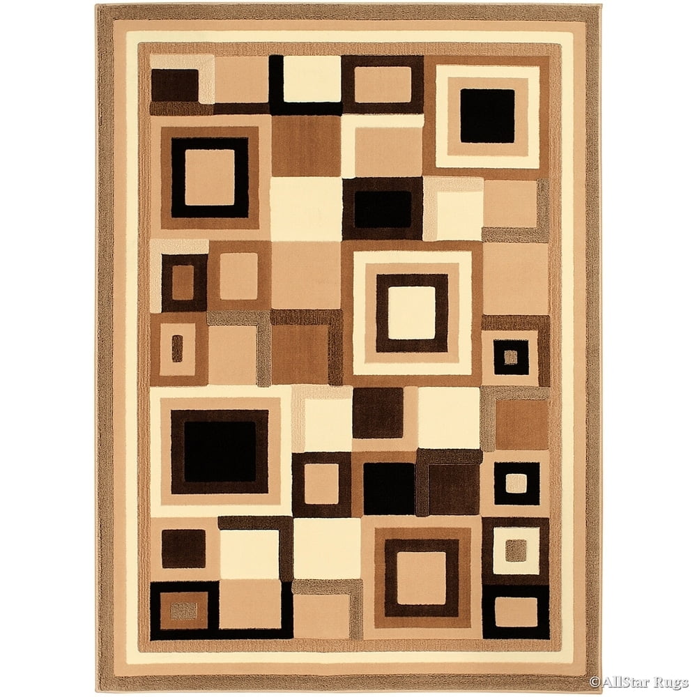 Allstar Rugs Allstar Abstract Shape Design Modern Rug Beige 7' 9"x10' 2 ...