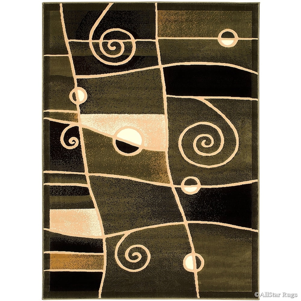 Allstar Rugs Allstar Combo Modern and Chic Swirl Design Rug Sage 5' 2 ...