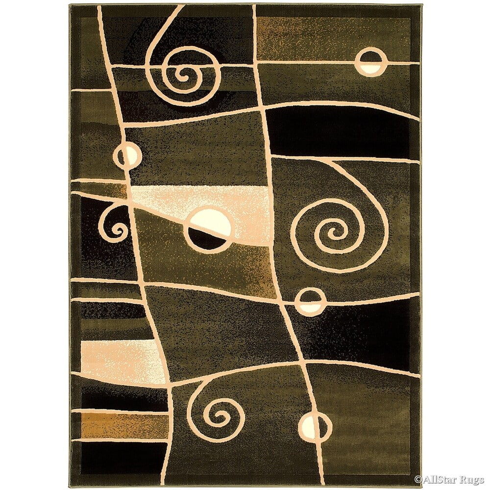 Allstar Rugs Allstar Combo Modern and Chic Swirl Design Rug Sage 7' 9 ...