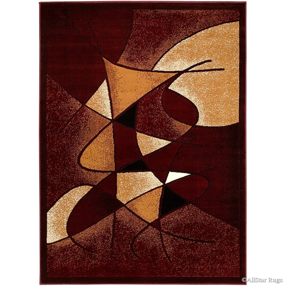 Allstar Rugs Allstar Distressed Modern Swirl Design Rug Burgundy 7' 9 ...