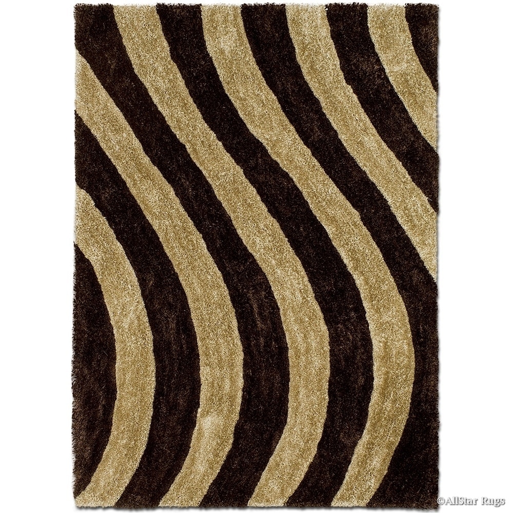 Allstar Rugs Allstar Modern 3D Wavy Line Design Rug Coco 4' 11"x6' 11 ...