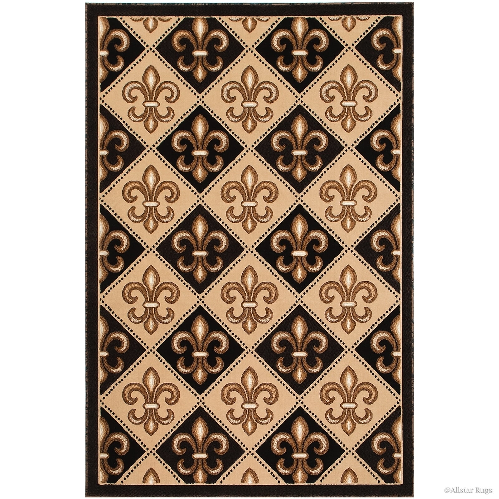 Allstar Rugs Allstar Modern Floral Fleur De Lis Design Rug 4' 11"x6' 11 ...