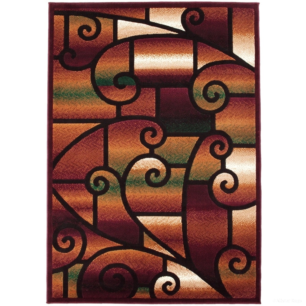 Allstar Rugs Allstar Modern and Chic Traditional Aubusson Rug Burgundy ...