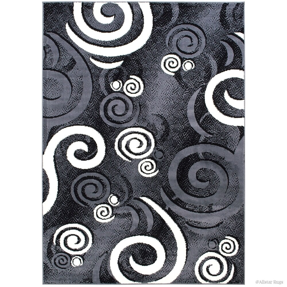 Allstar Rugs Allstar Modern with Abstract Swirl Design Rug Smoked Gray ...