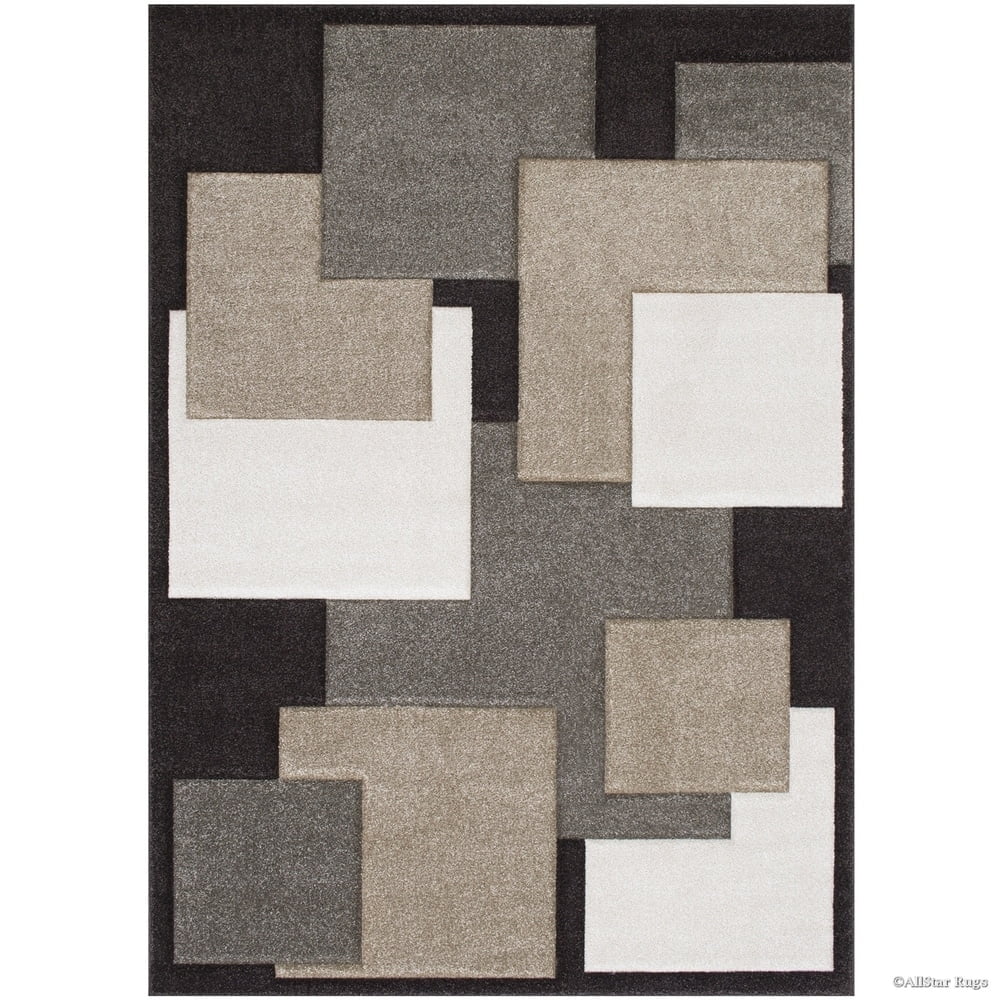 Allstar Rugs Allstar Woven Abstract Block and Square Design Rug ...