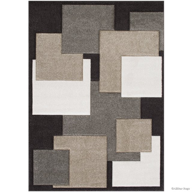 Allstar Rugs Allstar Woven Abstract Block and Square Design Rug ...