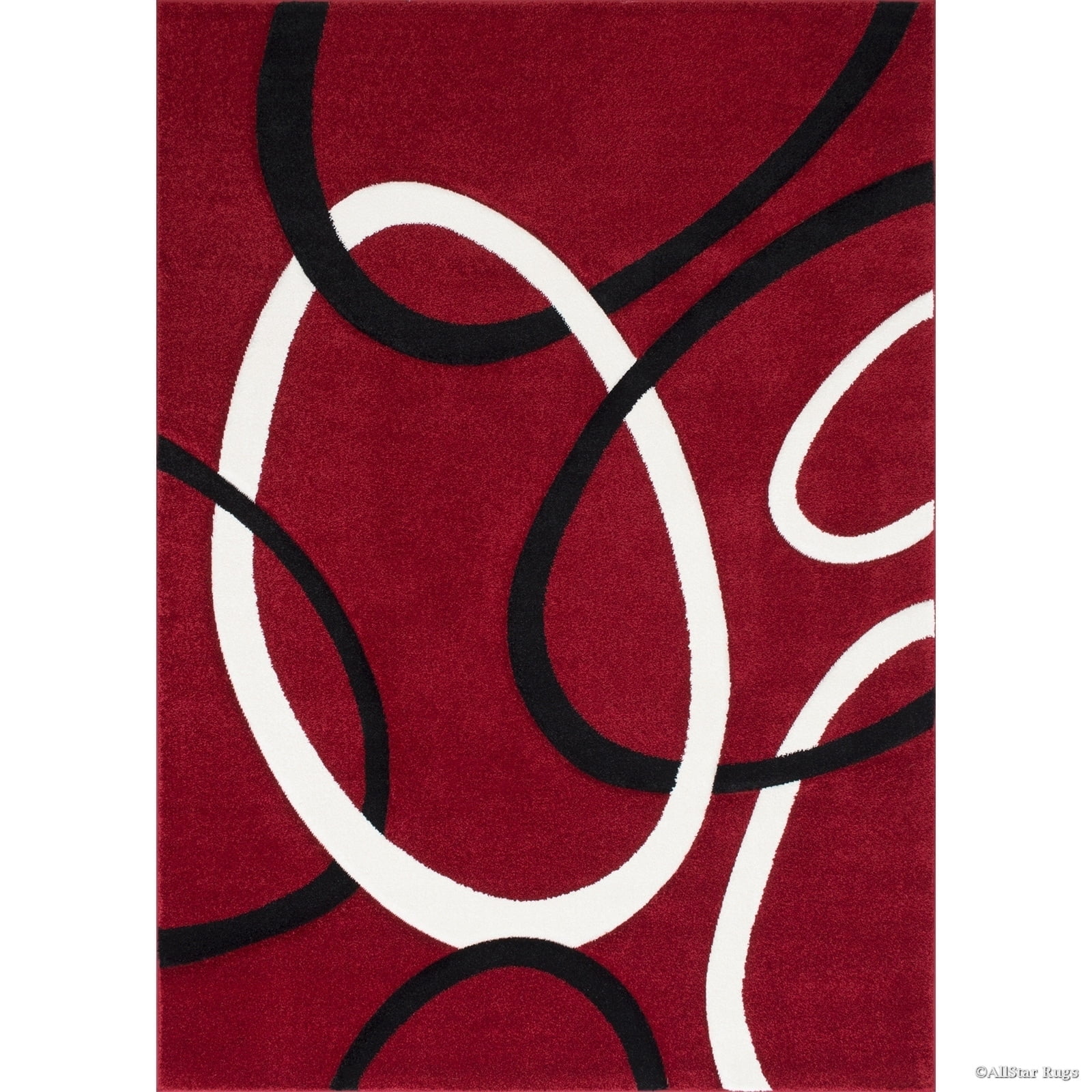 Allstar Rugs Allstar Woven Abstract Colorblock Modern Ring Design Rug ...