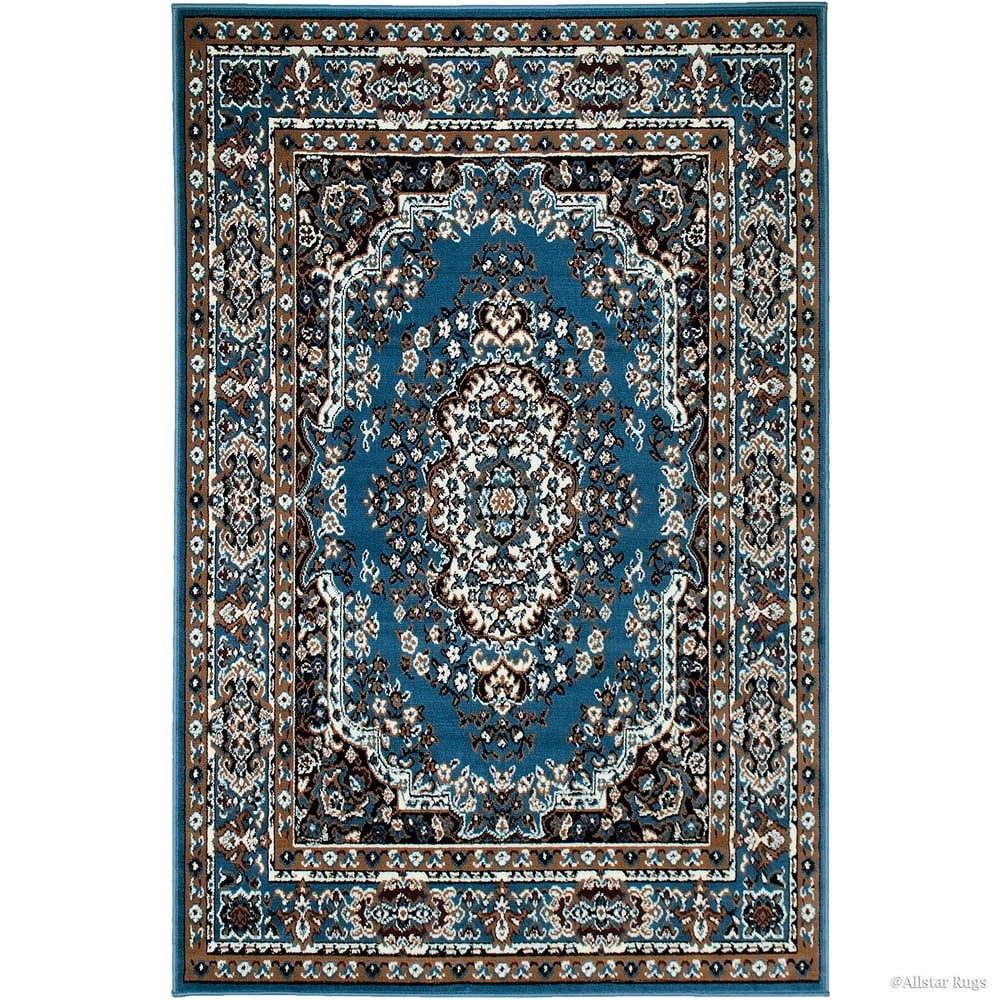 Allstar Rugs Allstar Woven Traditional Persian Floral Design Rug Sky ...