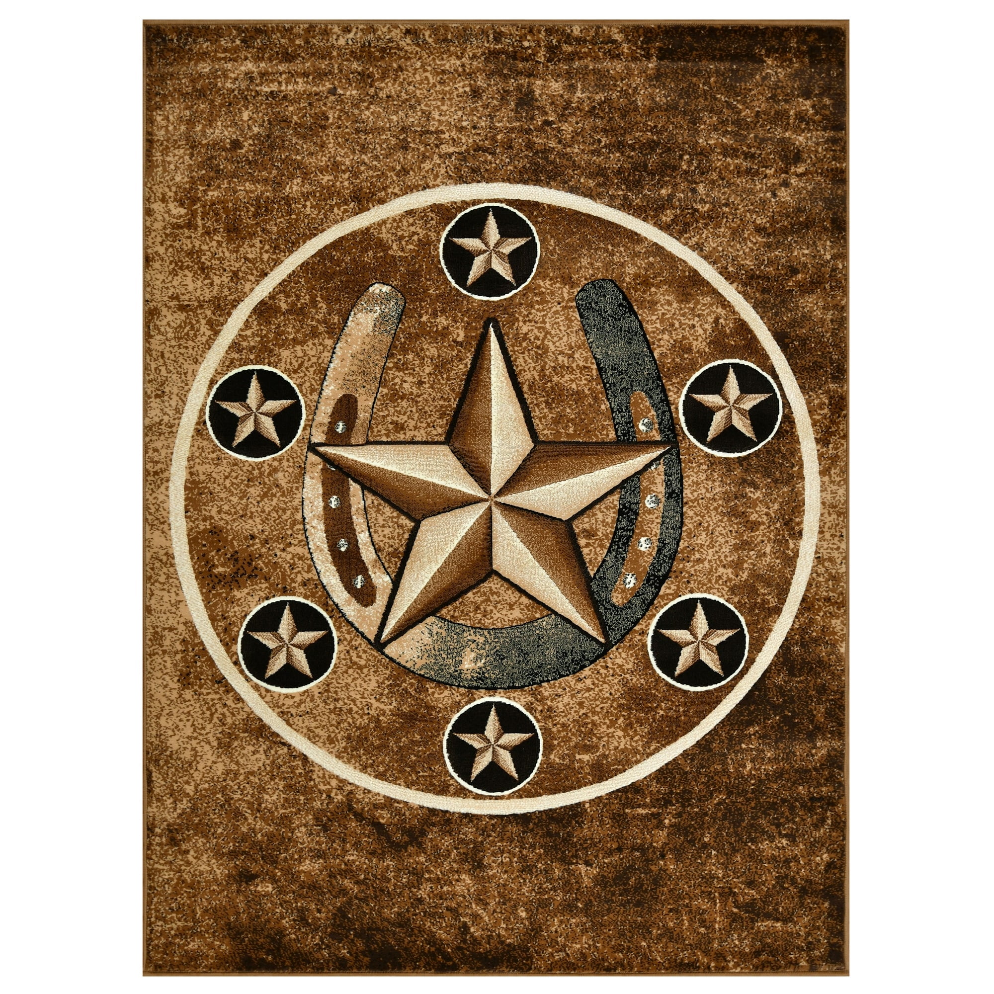 Allstar Rugs Cowboy Themed Polypropylene Area Rug 5' 0" x 6' 11 ...
