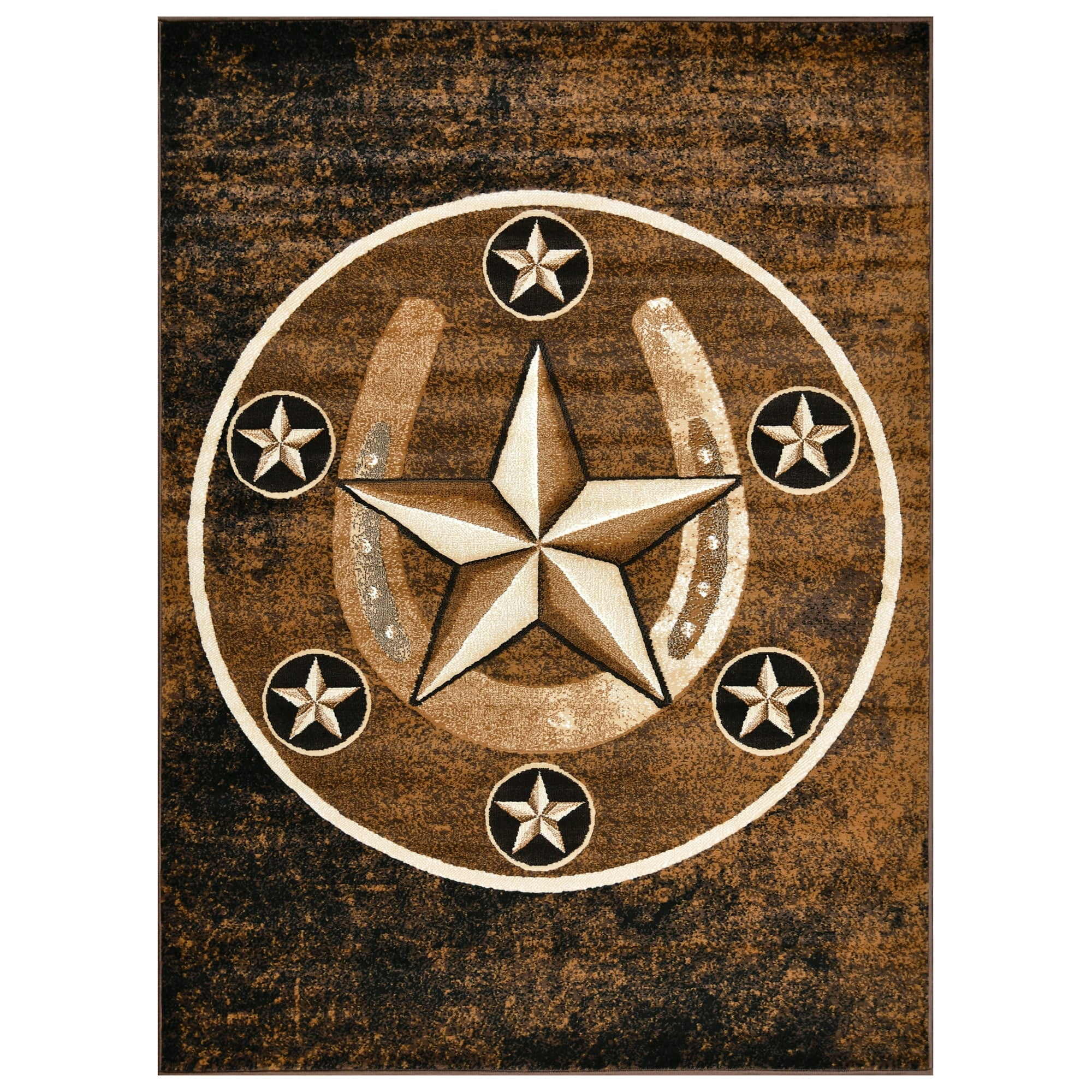 Allstar Rugs Cowboy Themed Polypropylene Area Rug 5' 0" x 6' 11 ...