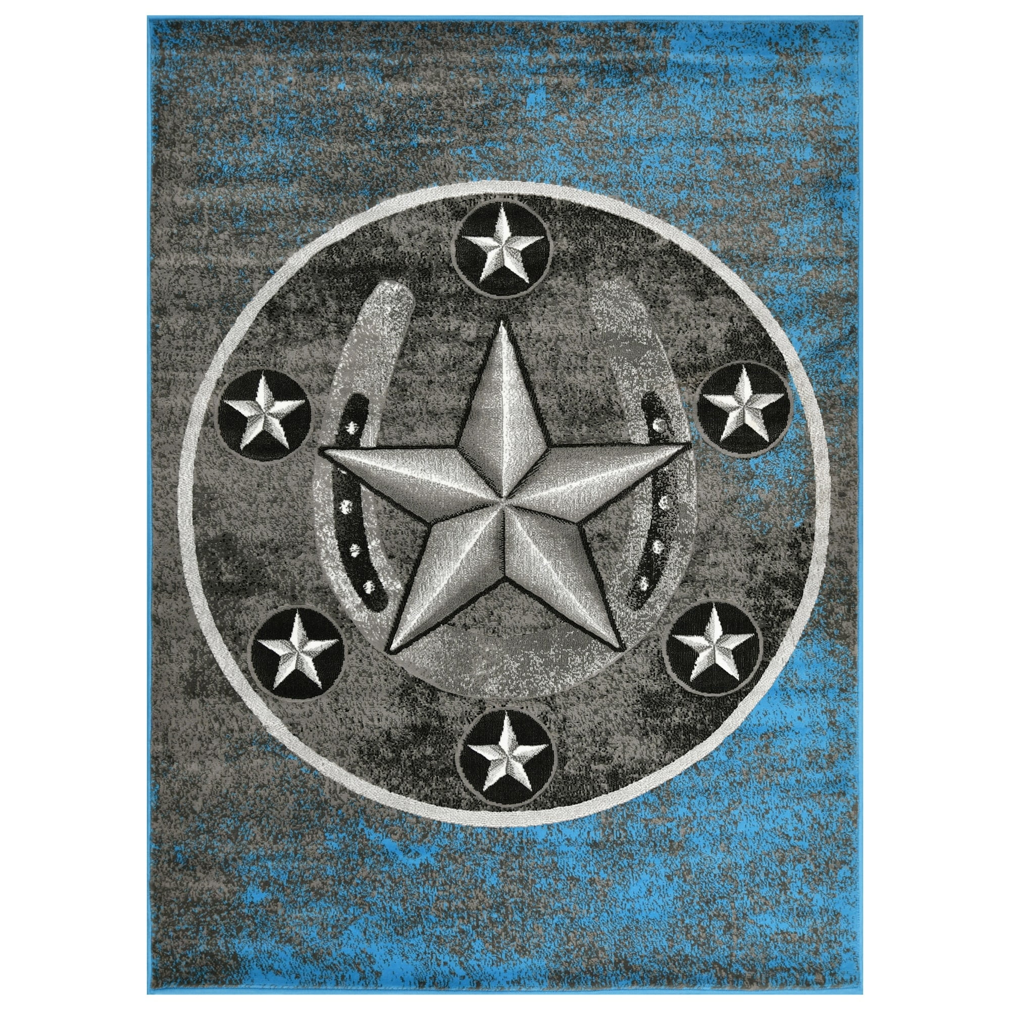 Allstar Rugs Cowboy Themed Polypropylene Area Rug 5' 0" x 6' 11 ...