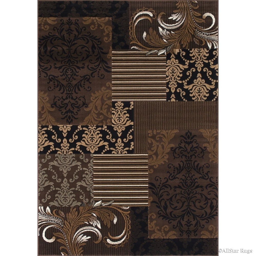 Allstar Rugs Modern Assorted Persian Floral Design Area Rug Chocolate 4 ...