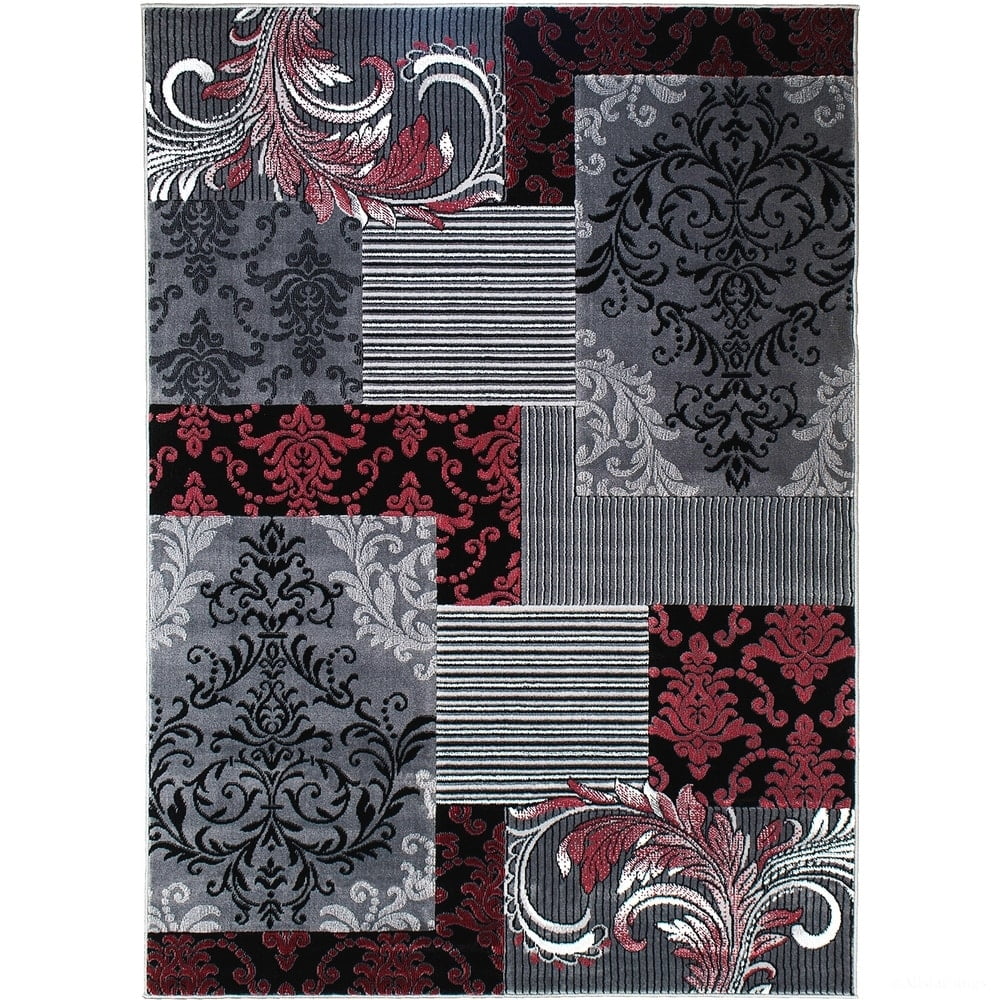 Allstar Rugs Modern Assorted Persian Floral Design Area Rug Lava 4' 11 ...