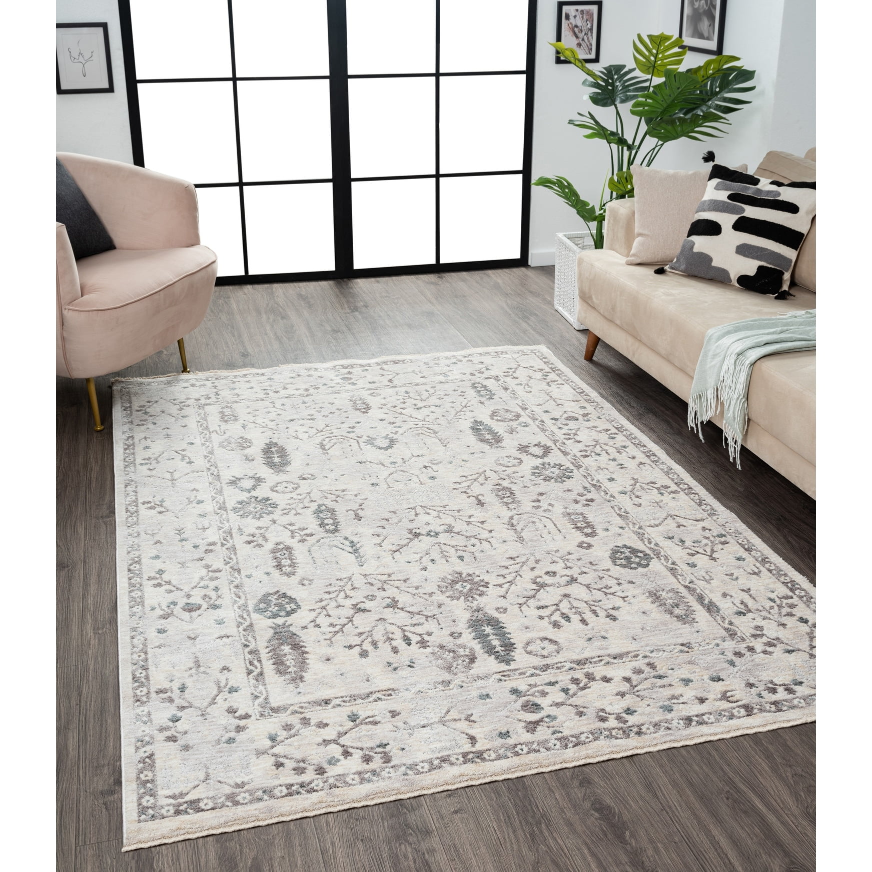 Allstar Rugs Persian Themed Polyester Area Rug 2' 4" x 10' 10"/2' 4" x 10' 10" Runner - Fossil ...