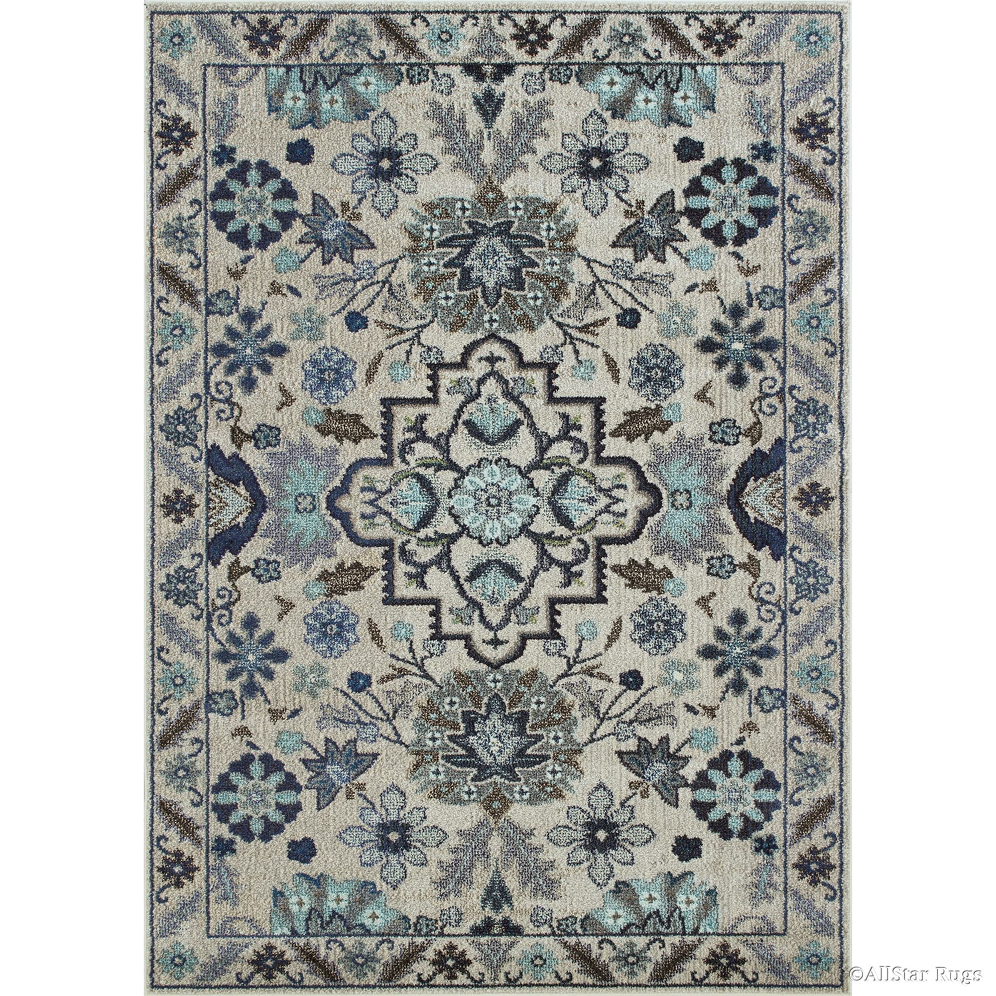 Allstar Traditional Accent Rug with Heriz design Bone 8' x 10' 8' x 10 ...