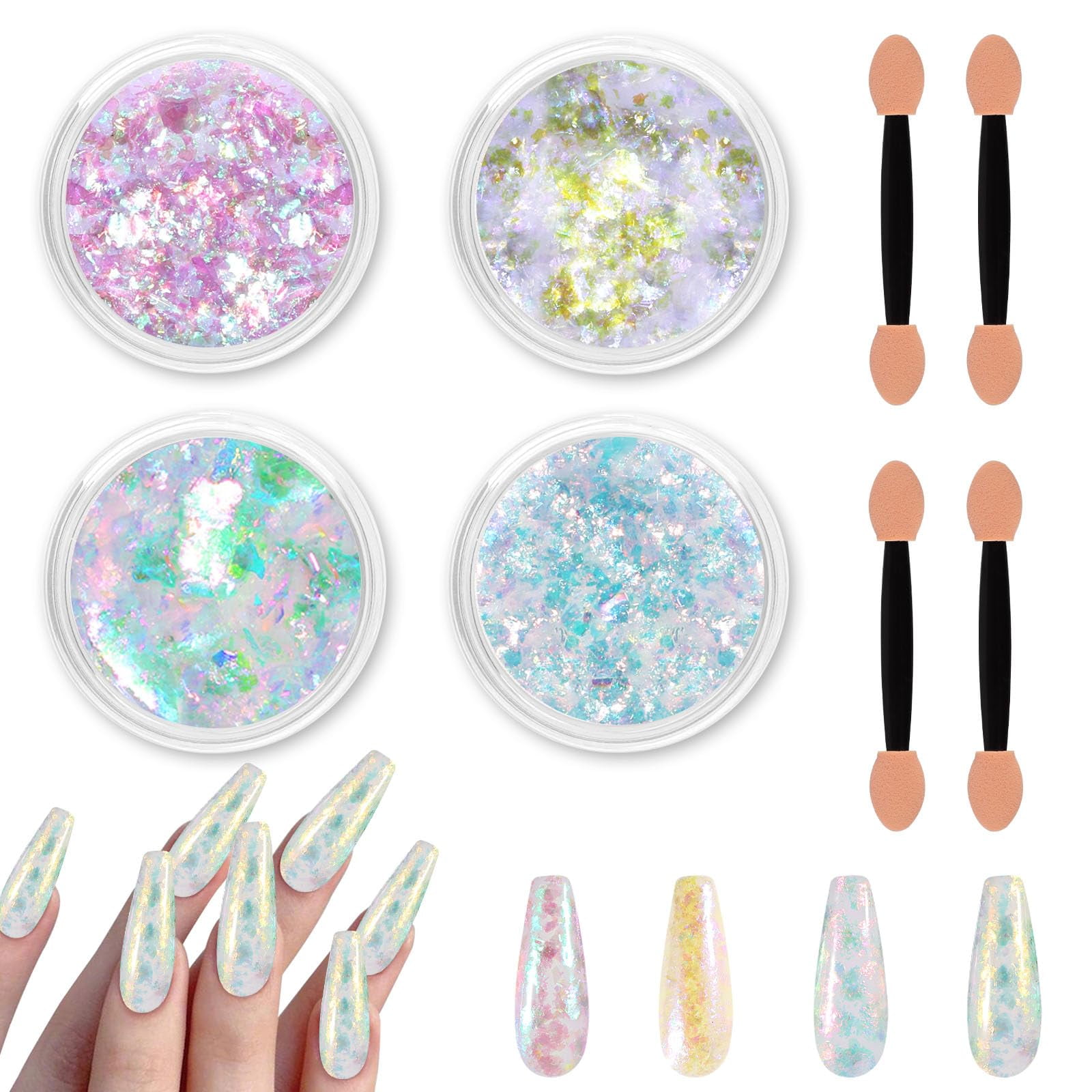 Allstarry 4 Colors Chameleon Flakes, Premium Sparkle Colorshift Pigment ...