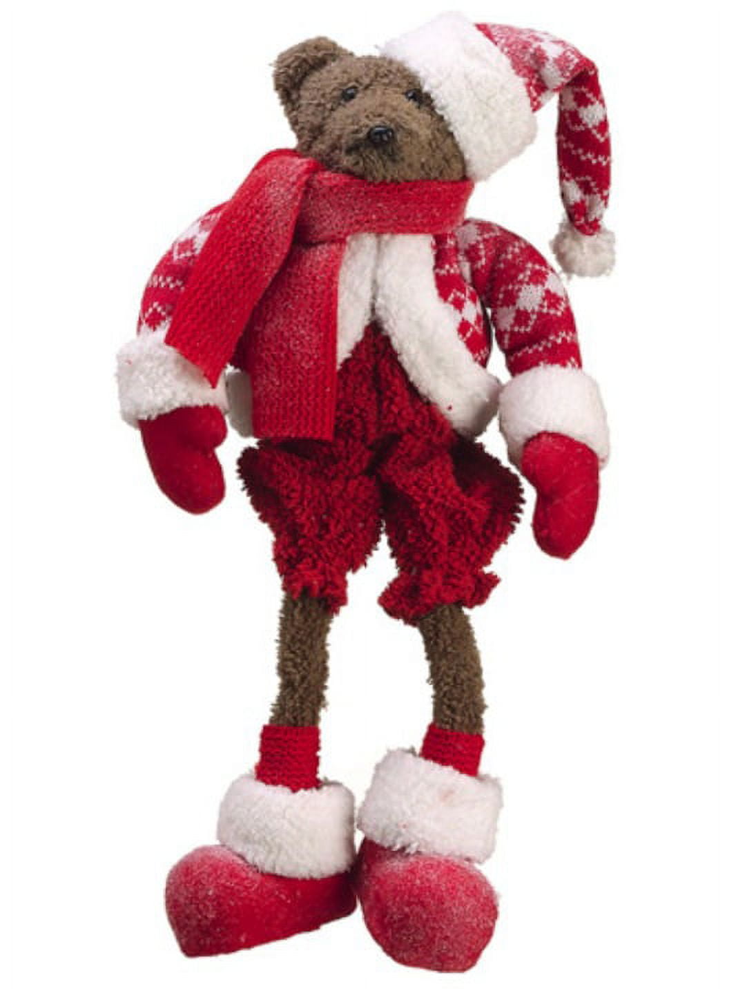 Allstate 17" Brown Bear with Knit Suit Christmas Tabletop Figurine ...