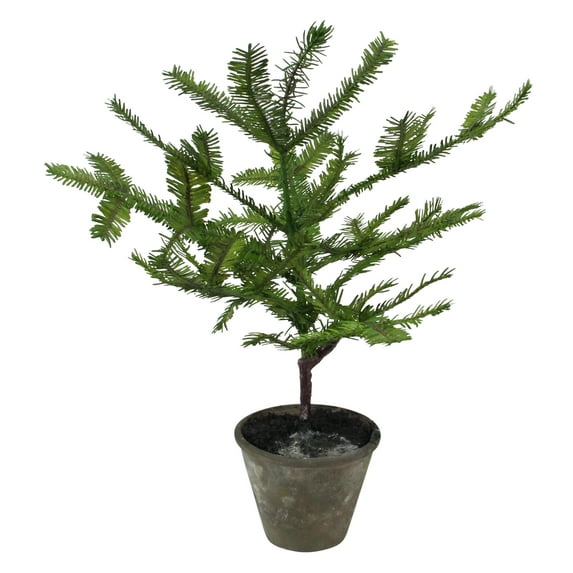 17" Green Artificial Mini Pine Tree in Paper Mache Pot - Walmart.com