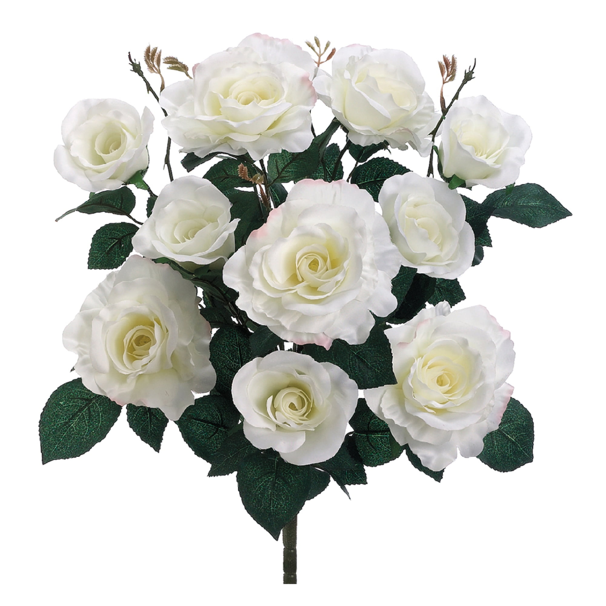 Allstate Artificial Rose Bush Spray - 18" - White - Walmart.com