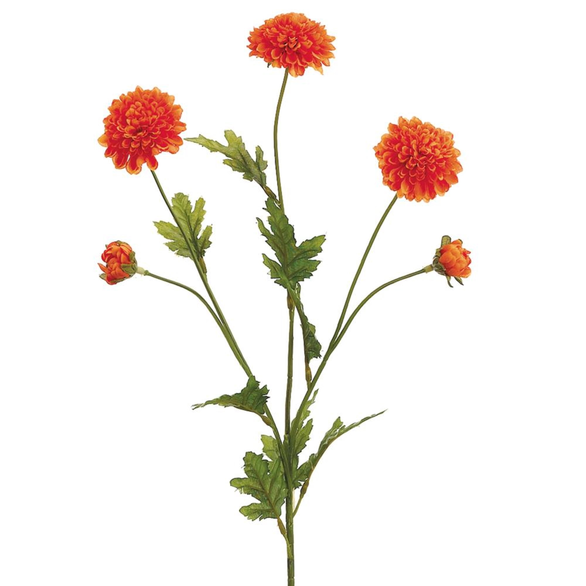 Allstate Pom-Pom Mum Artificial Floral Spray - 28" - Orange - Pack of ...