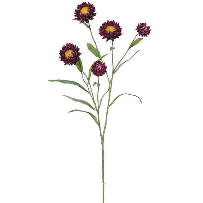 Allstate Floral & Craft 27 in. Strawflower Silk Flower Stem Spray ...