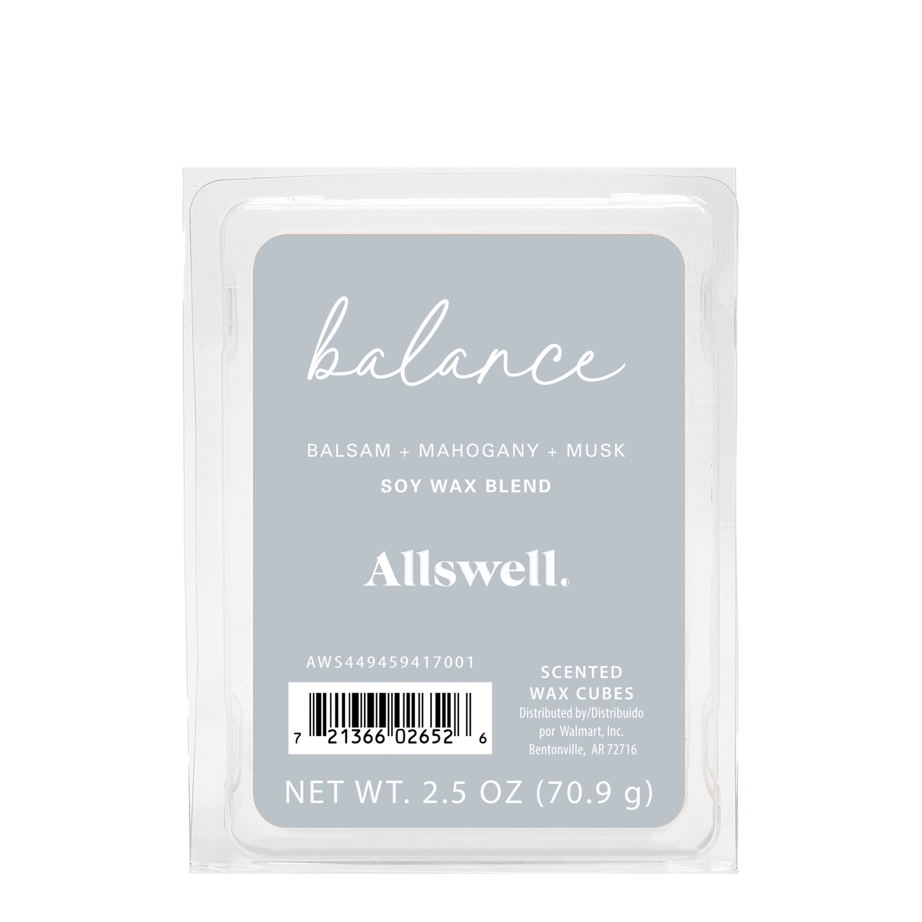 Allswell Wax Melts Balance 2.5 oz 6-Cubes Balsam Mahogany Musk ...
