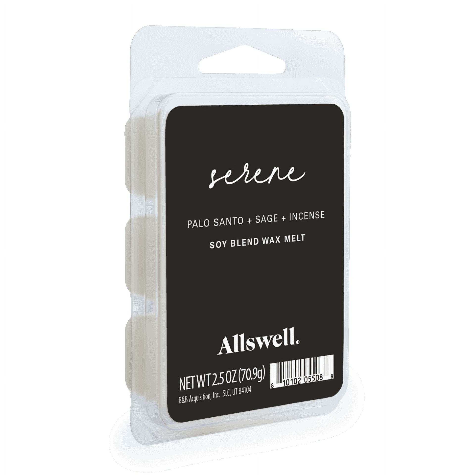 Allswell 6 Cube Wax Melts, Serene (Palo Santo + Sage + Incense), 2.5 oz ...