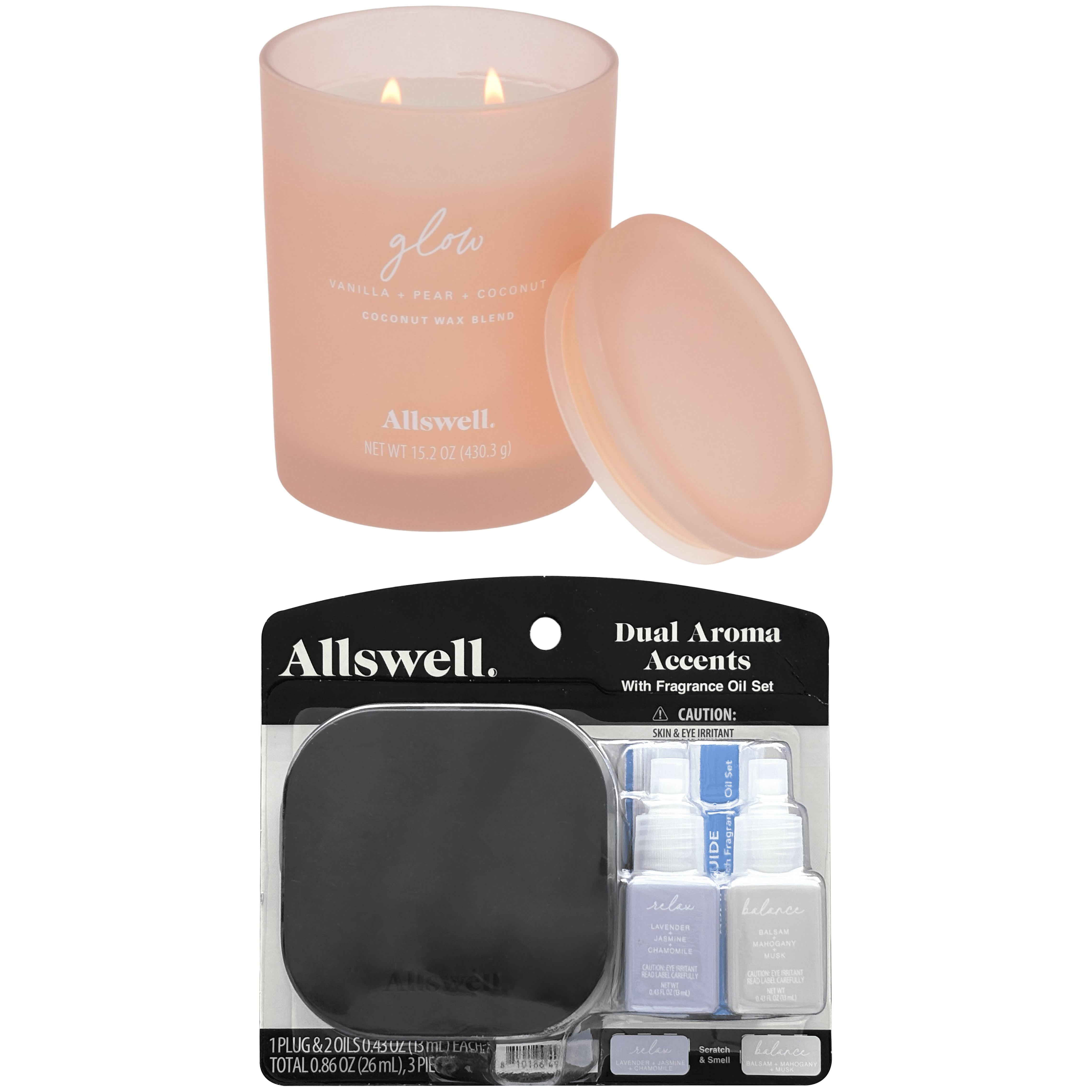 Allswell Dual Plug In Bundle with 2 Oils, Relax & Balance (Lavender + Jasmine + Chamomile ...