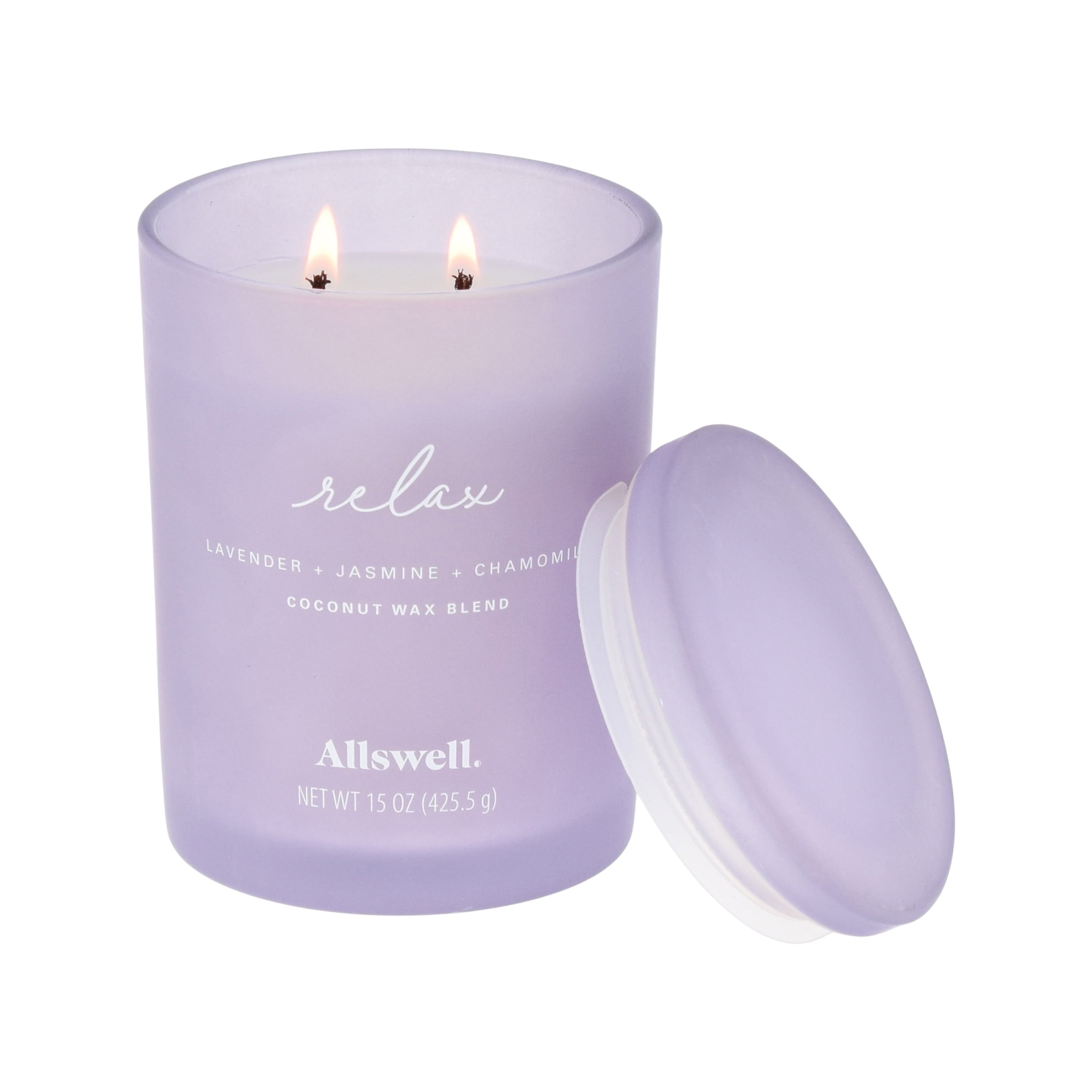 Allswell Relax Lavender Jasmine Chamomile Scented 2-Wick 15.2oz Spa ...