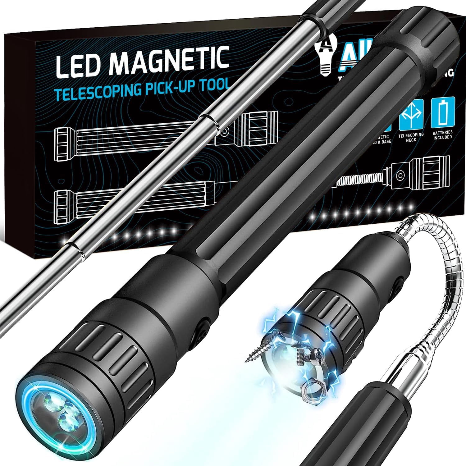 AlltroLite DK30 Magnetic Pickup Tool Flashlight - Gifts for Men ...
