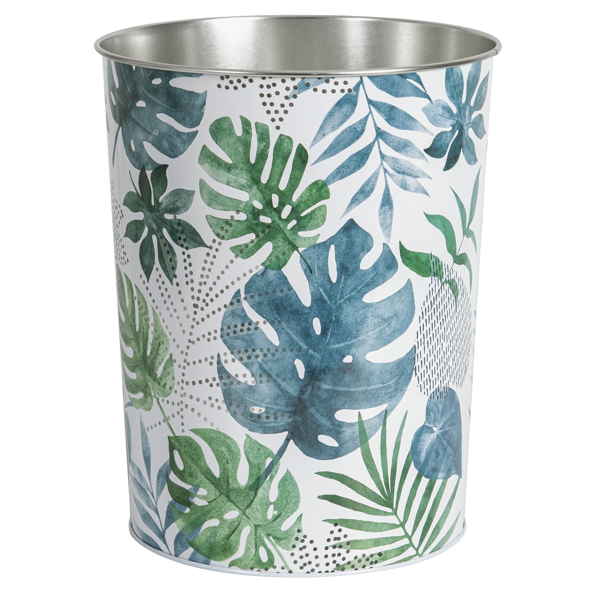 Allure Home Creation Blue Palm Wastebasket - Walmart.com