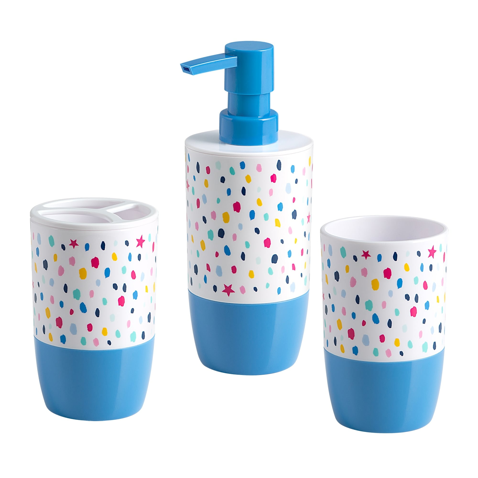 Allure Home Creation Multi Confetti Dot 3-Piece Bath Accessory Set ...