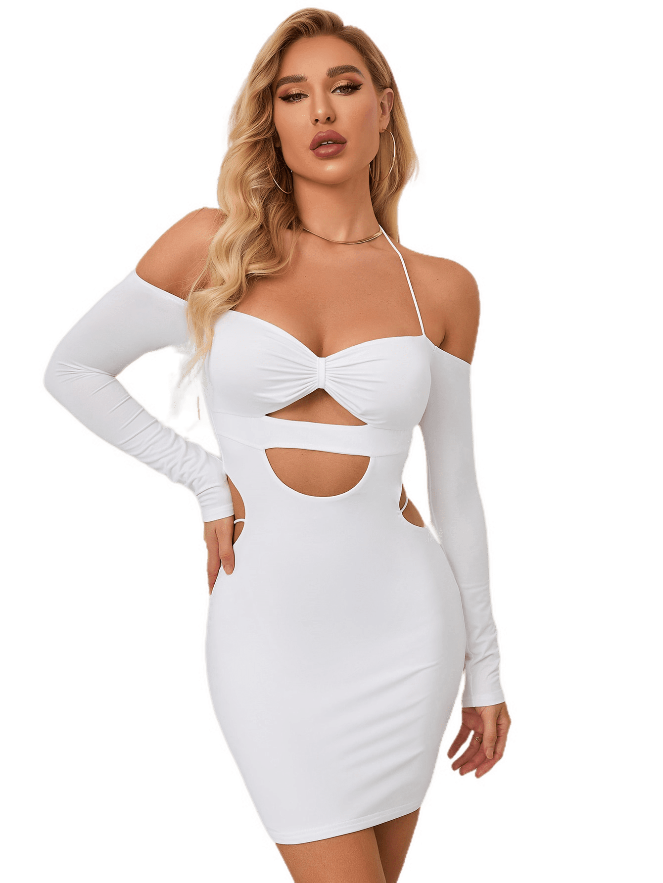 Allure Off Shoulder White Mini Dress