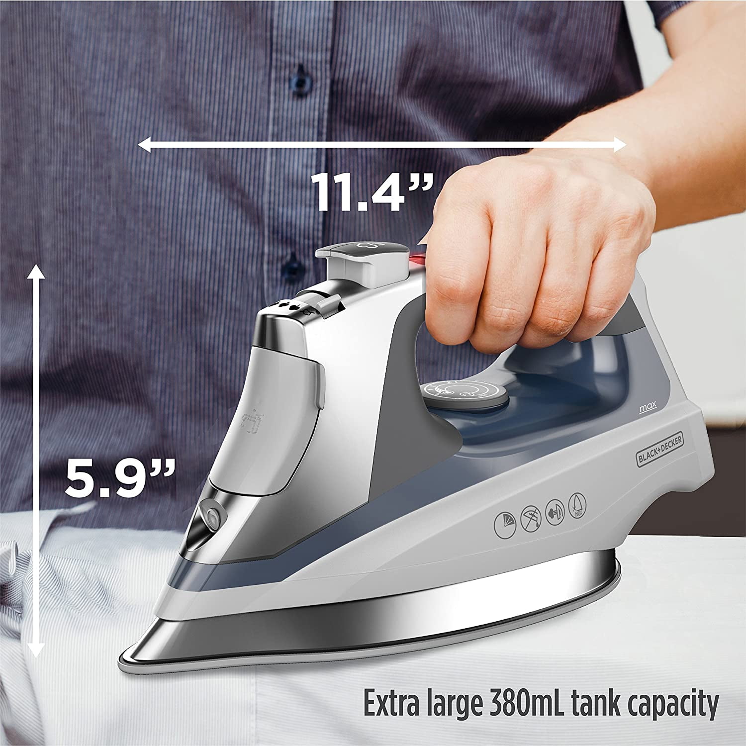 Allure Professional Steam Iron, Blue, D3030 - Walmart.com