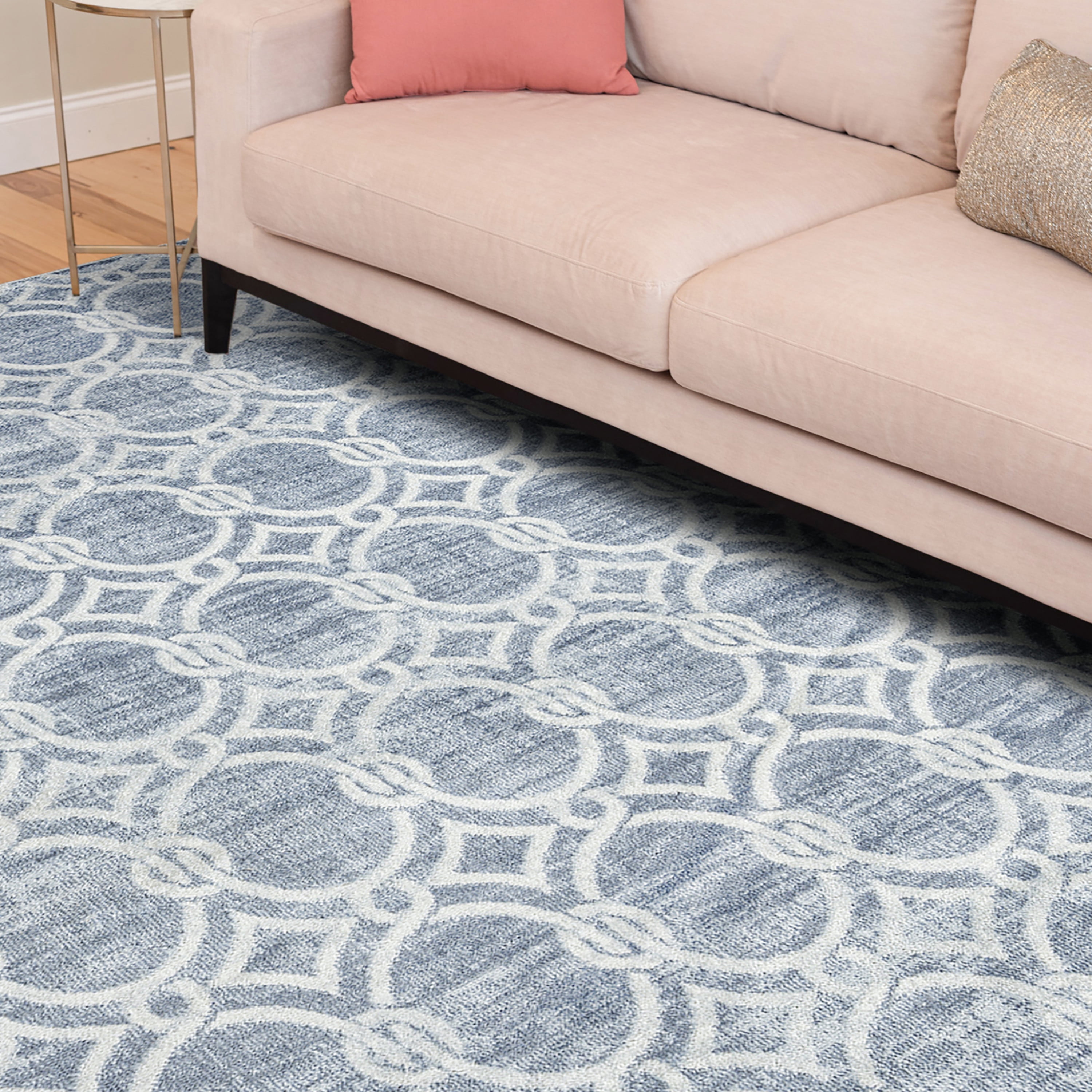 Polypropylene Allure 8x10 Navy Cream Area Rug - Walmart.com