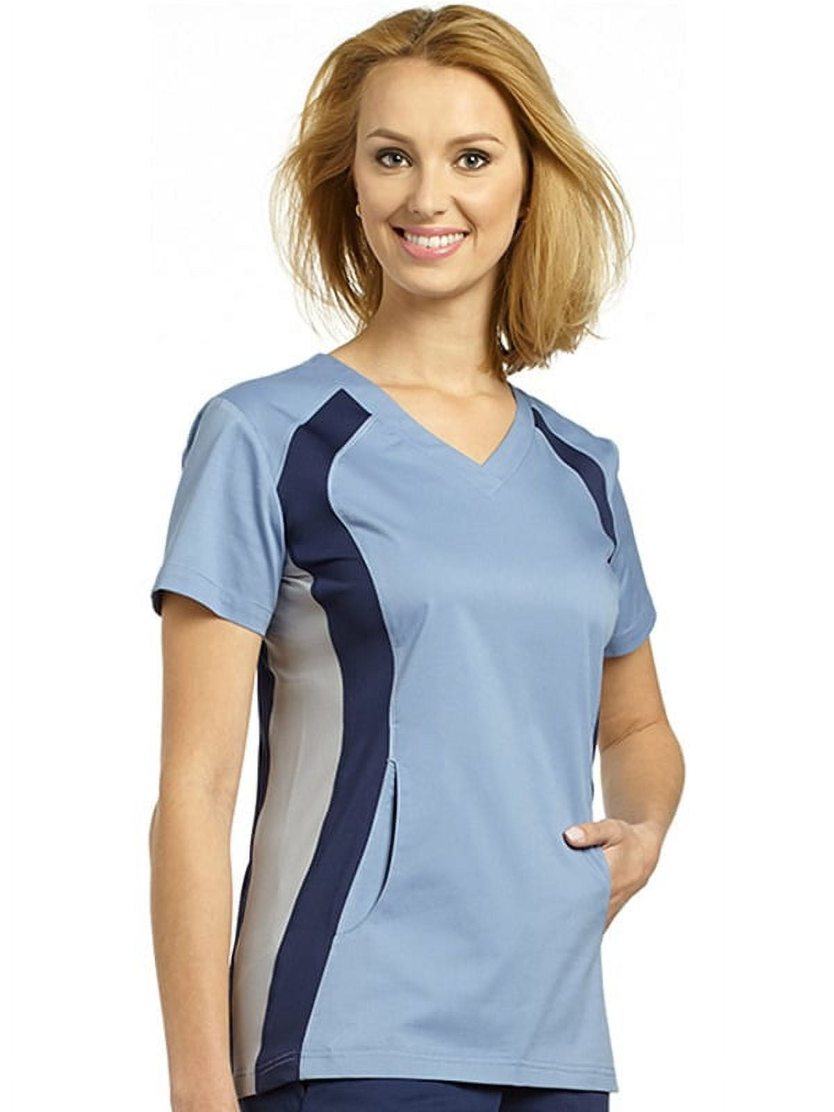 Allure by White Cross Women's V-Neck Side Panel Solid Scrub Top ...