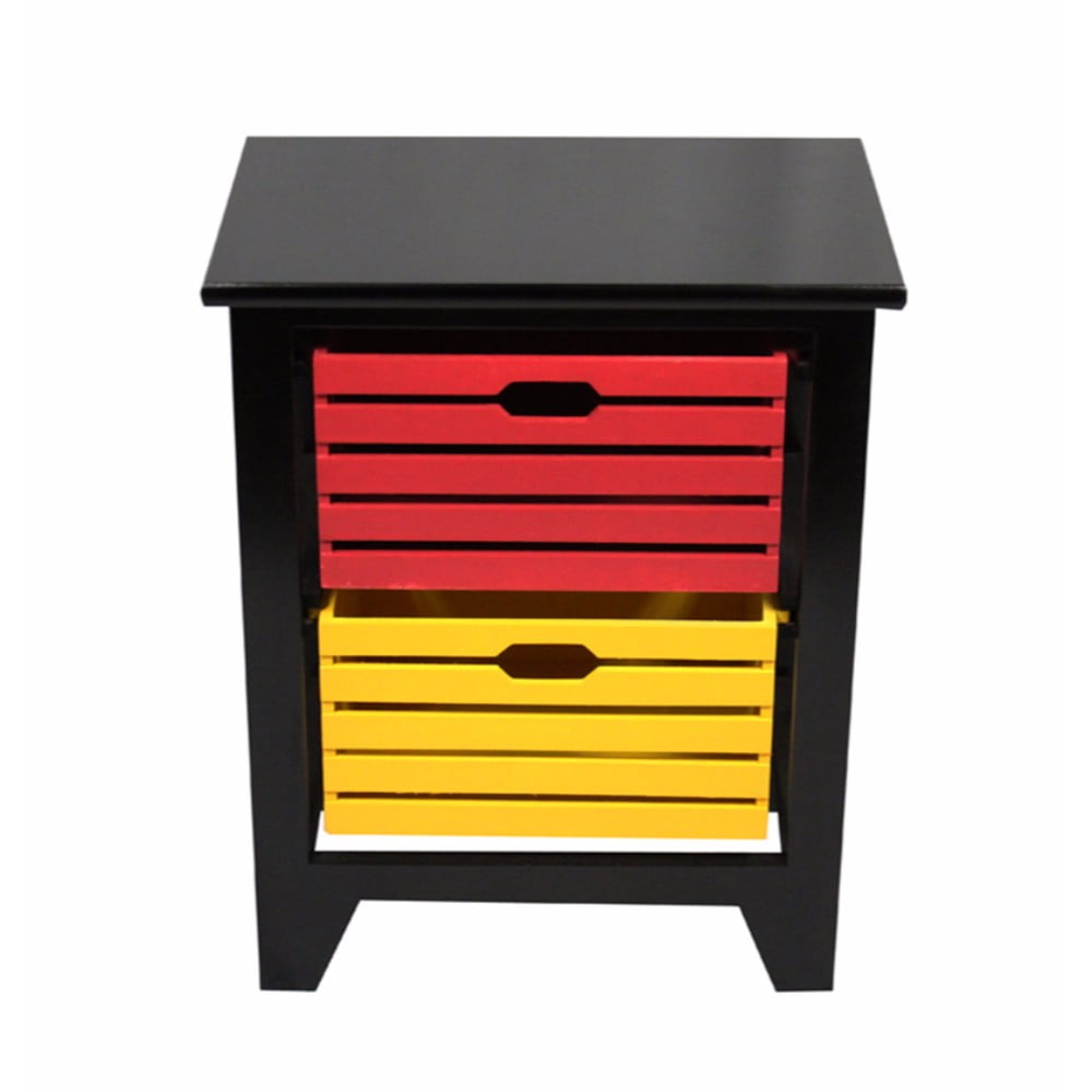 Alluring 2-Tier Wooden Storage Cabinet ,Black - Walmart.com