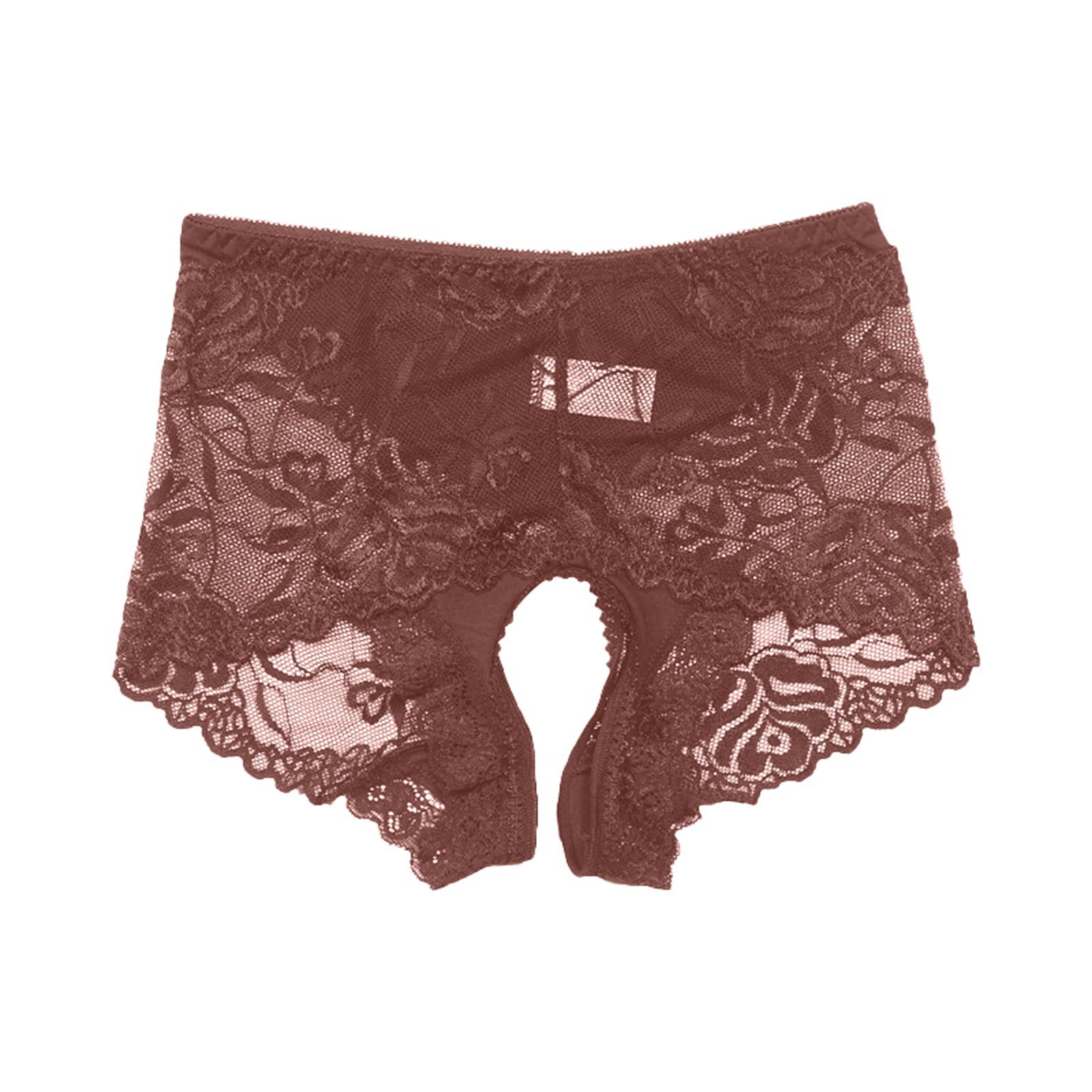 :Alluring And Transparent Lace Embroidered Open Back Briefs For Wear ...