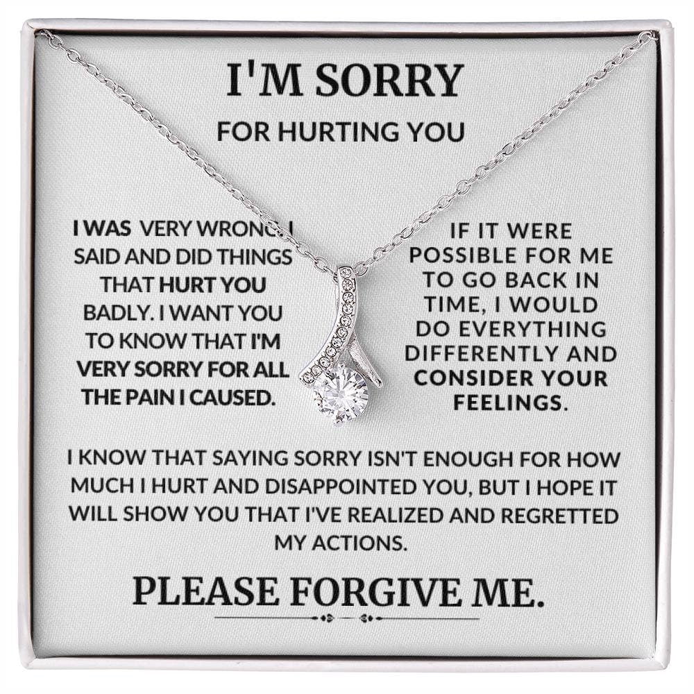 Alluring Beauty I'm Sorry Please Forgive Me Women's Apology Necklace ...