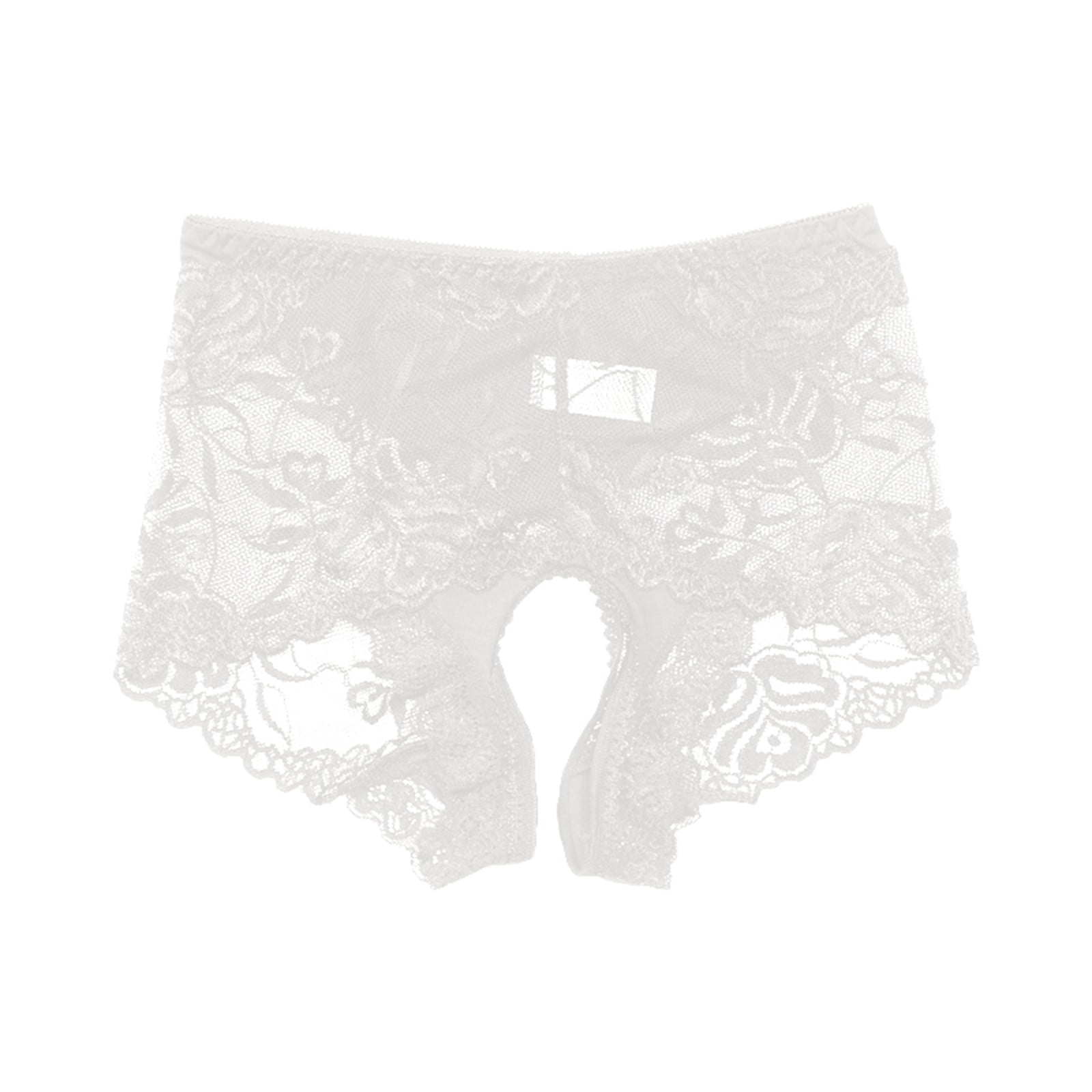 :Alluring And Transparent Lace Embroidered Open Back Briefs For Wear ...
