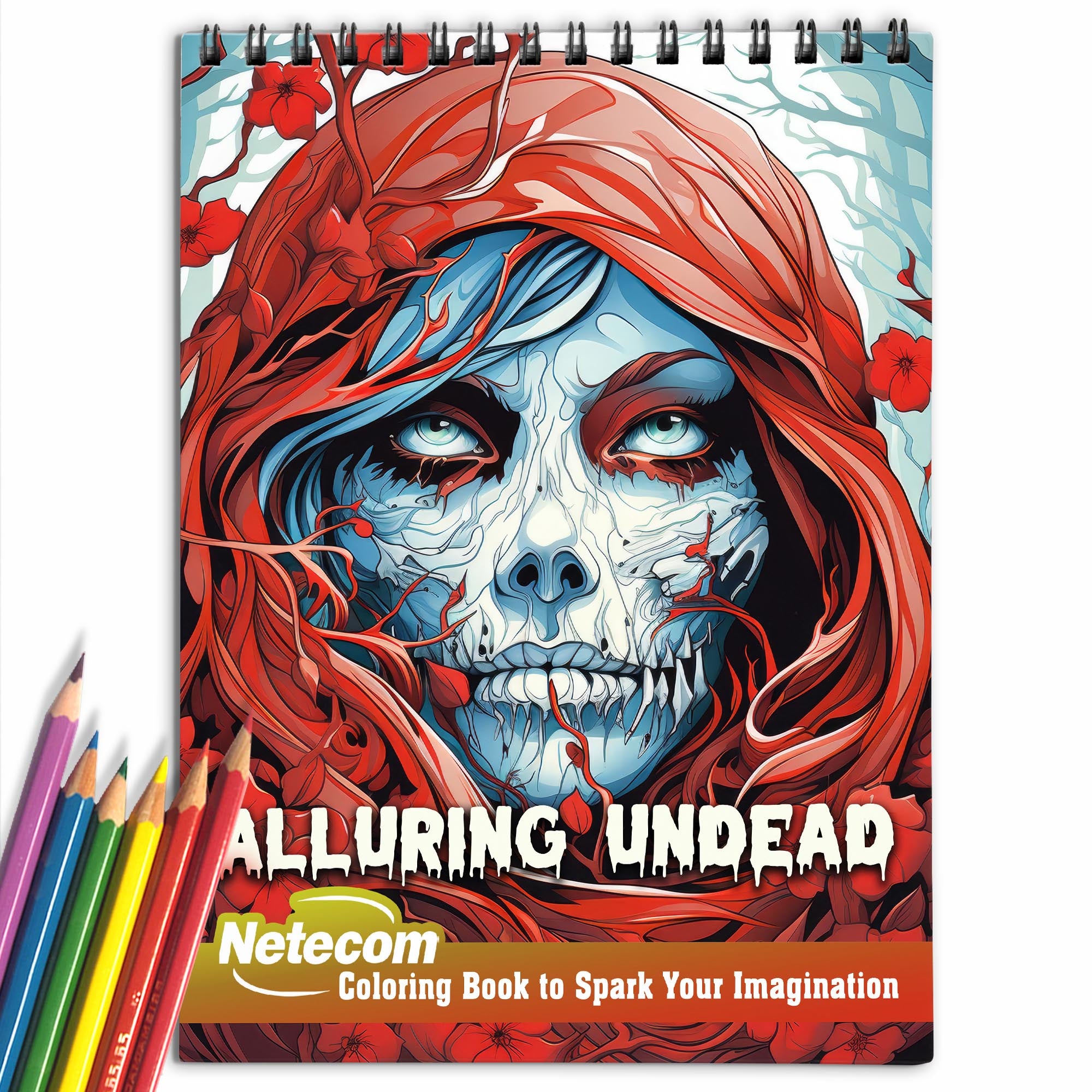 Alluring Undead Spiral Bound Coloring Book, Delight in 30 Whimsical ...
