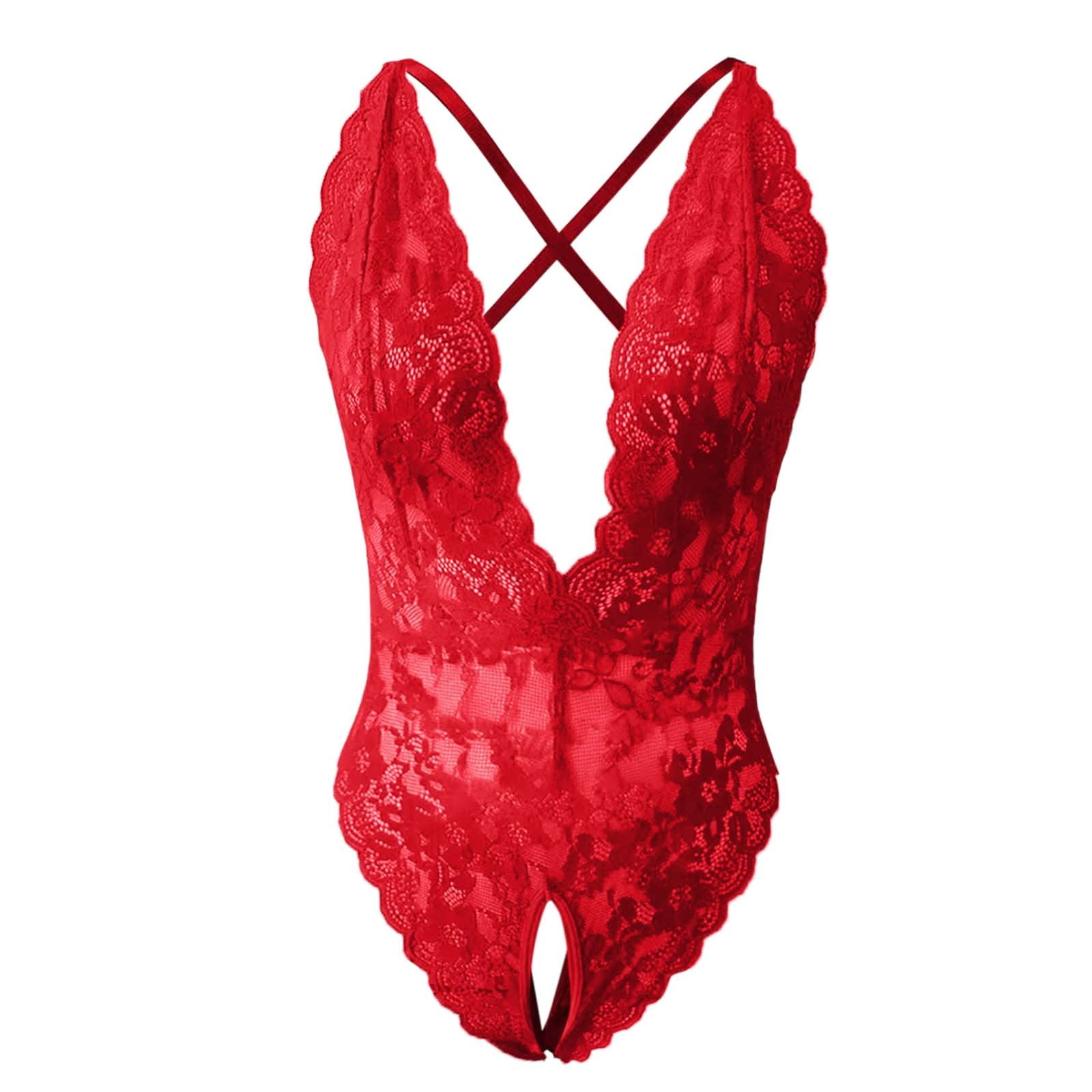 Alluring Women's Lace Backless Bodysuit Adjustable Hook Closure Plus ...