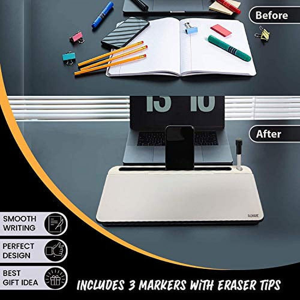 Allware Desktop Whiteboard Set with 3 Colored Markers and Dry Erase ...
