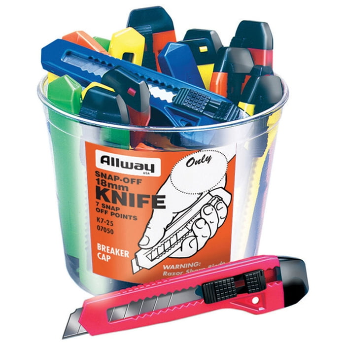 Allway Tools K7-25 Snap Off Knife, 18 mm, Assorted Colors - Walmart.com