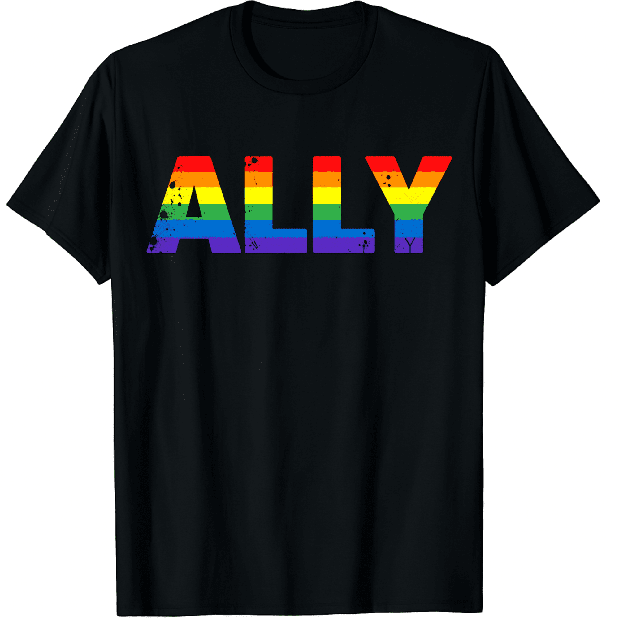 Ally Bold Rainbow Typography Design Pride LGBTQ Unisex T-Shirt ...