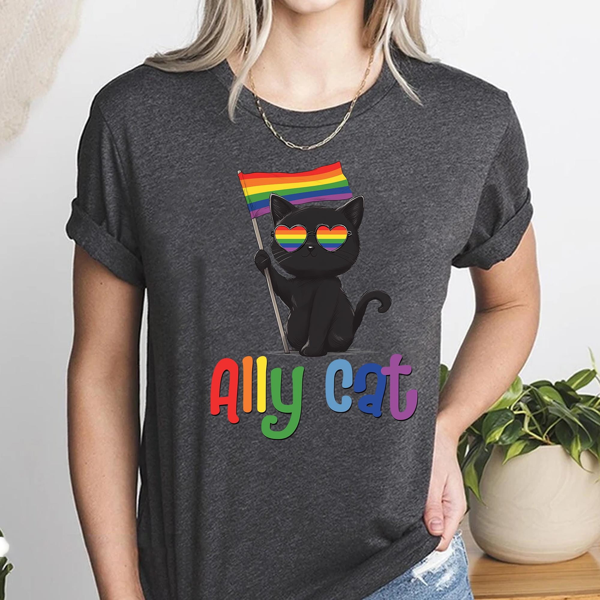 Ally Cat Shirt, Lgbt Cat Shirt, Cat Lover Shirt, Ally Pride Shirt ...