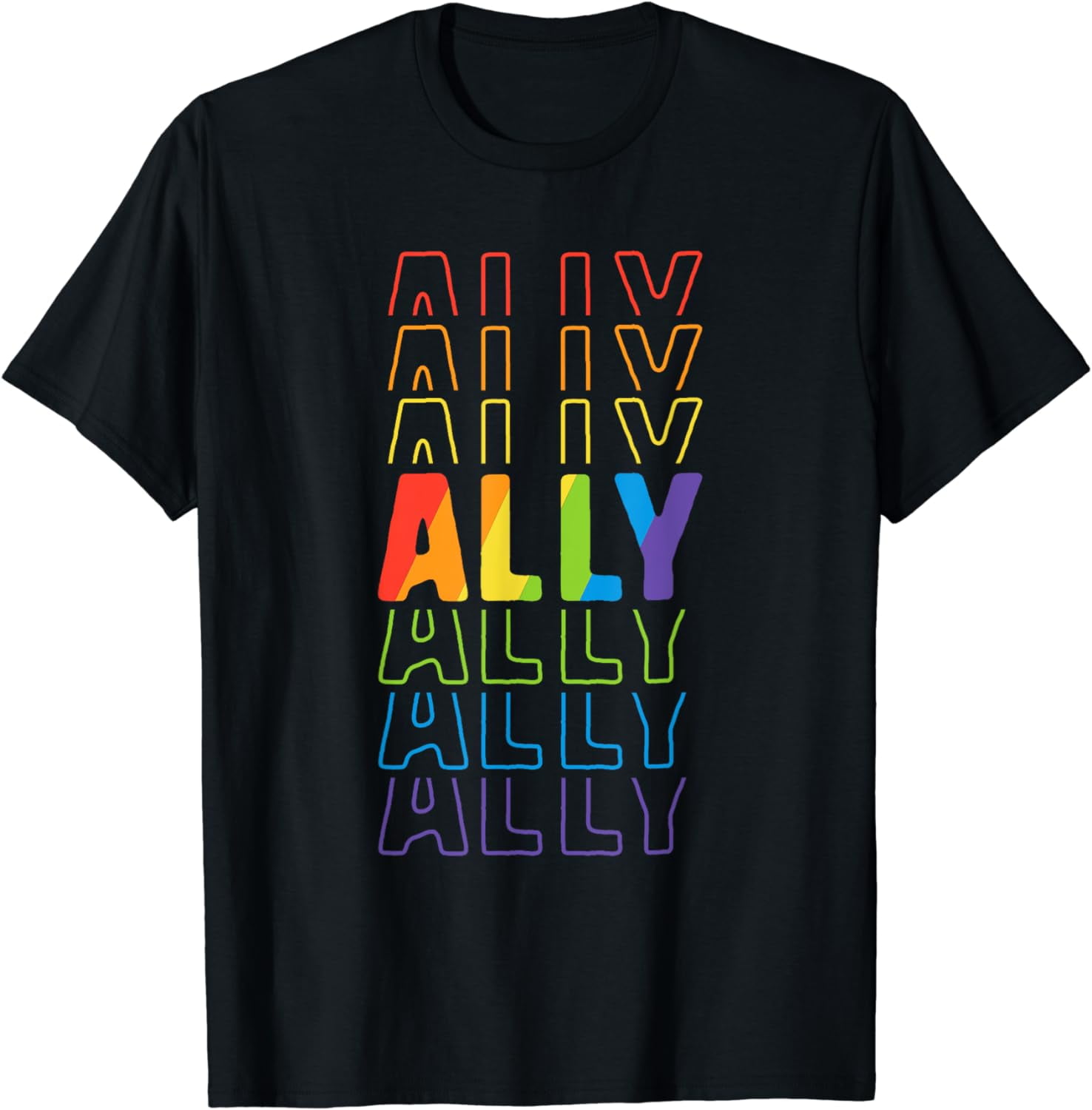 Ally LGBT Pride Rainbow Flag Parade Ally March Mom Women Cotton T-Shirt ...