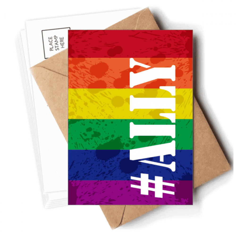 Ally LGBT Rainbow Pattern Postcards Envelopes Blank Note Cards Mailing ...