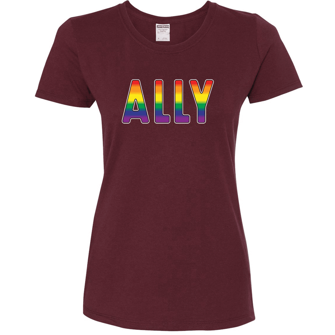 Ally Rainbow Support Gay Lesbian LGBT Pride Womens Graphic T-Shirt ...