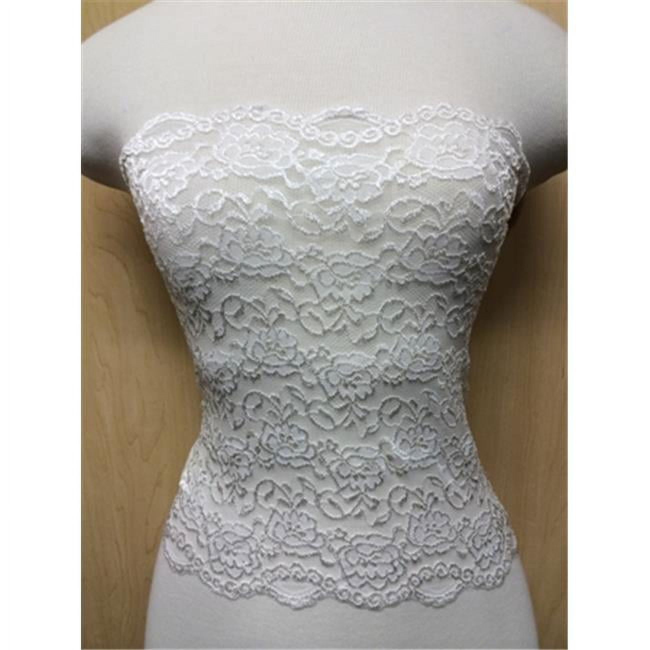 Ally Rose Toppers tl-3x-white 12 in. Long Stretchy Lace Bandau Tube Top ...